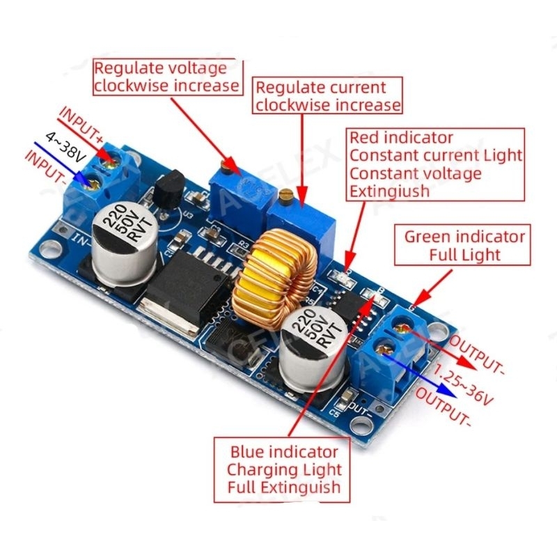 Jual XL4015 DC-DC Step Down Buck Converter +Adjustable Current | 5A 75W | Shopee Indonesia