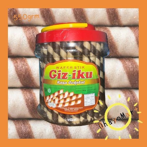 Jual Giziku Biskuit Wafer roll cokelat / Giziku Wafer Stick Toples 550grm | Shopee Indonesia