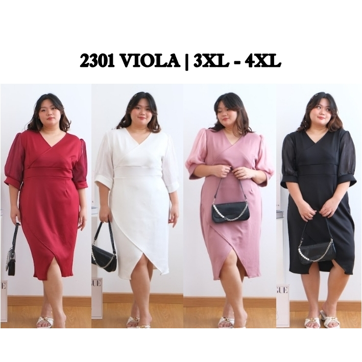 Jual JUMBO 2301 DRESS BIGSIZE - VIOLA | Shopee Indonesia