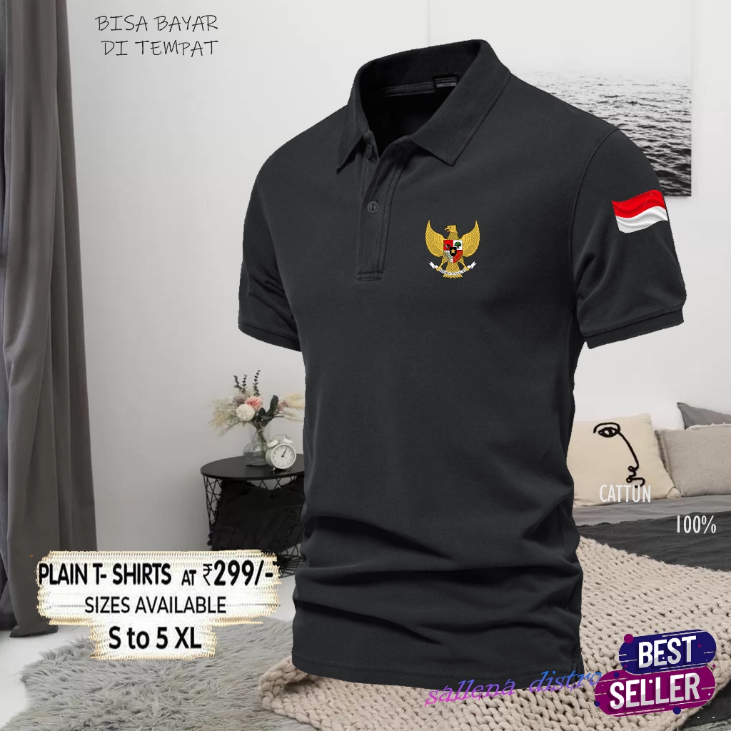 Jual COD T-shrit POLO kerah Logo Garuda Pancasila Bendera Merah Putih ...