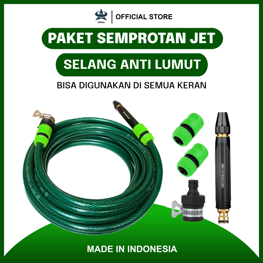 Jual GEMUK Selang Air Cuci Motor Paketan Dengan Semprotan Air Jet Spray ...