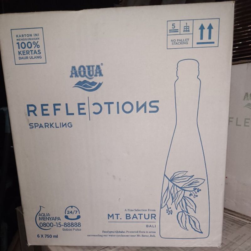 Jual Minuman Air Minum Mineral dalam Kemasan AQUA Reflections Sparkling 6 x 750ml 750 ml Botol ...