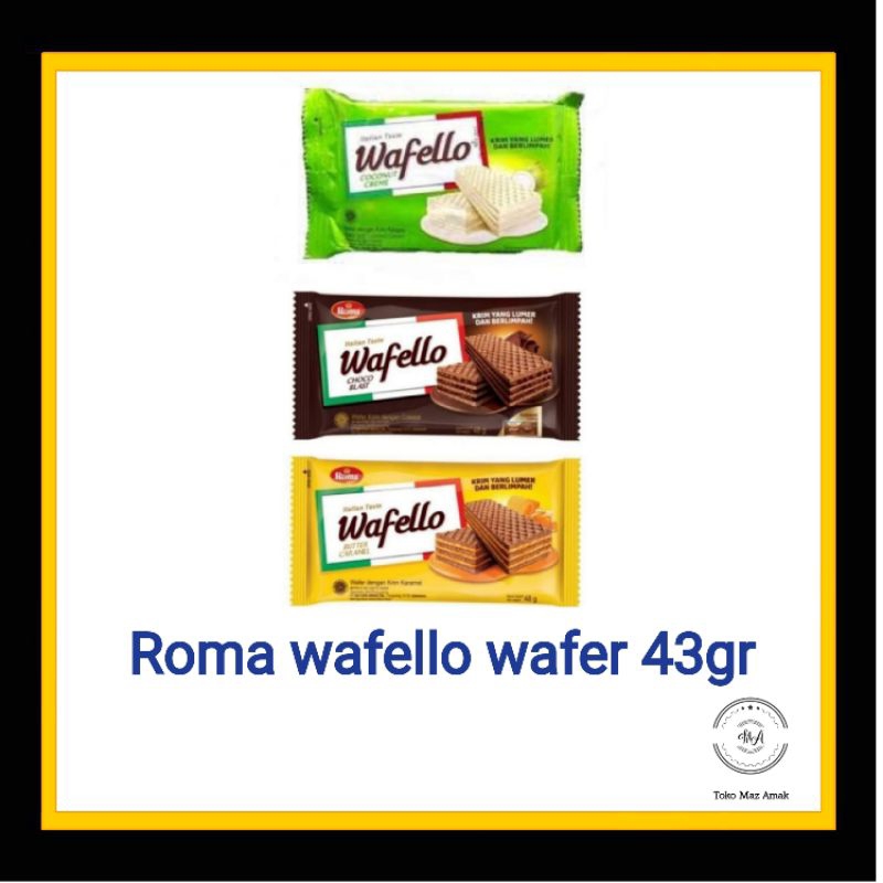 Jual Roma wafello wafer coklat caramel kelapa 43gr | Shopee Indonesia