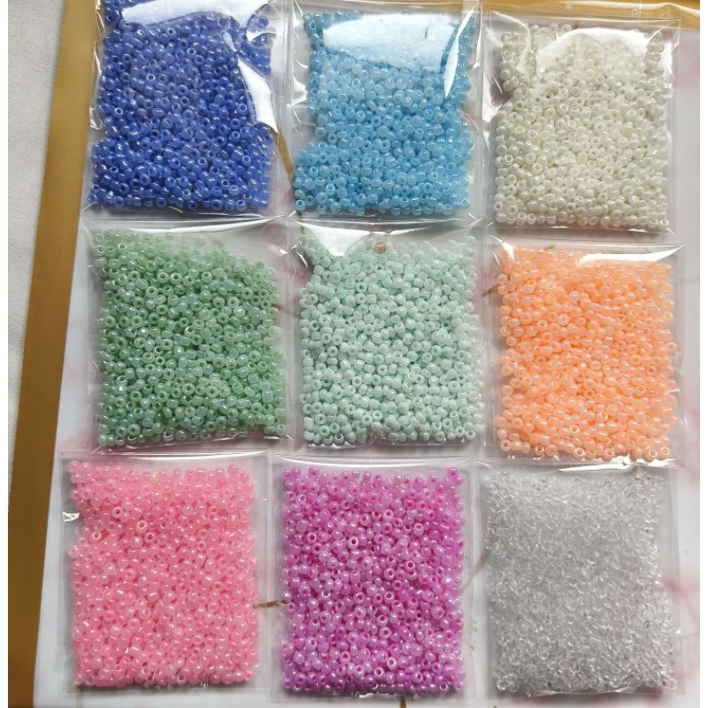 Jual mote payet pasir Ceylon 8/o beads Glasgow warna susu | Shopee ...