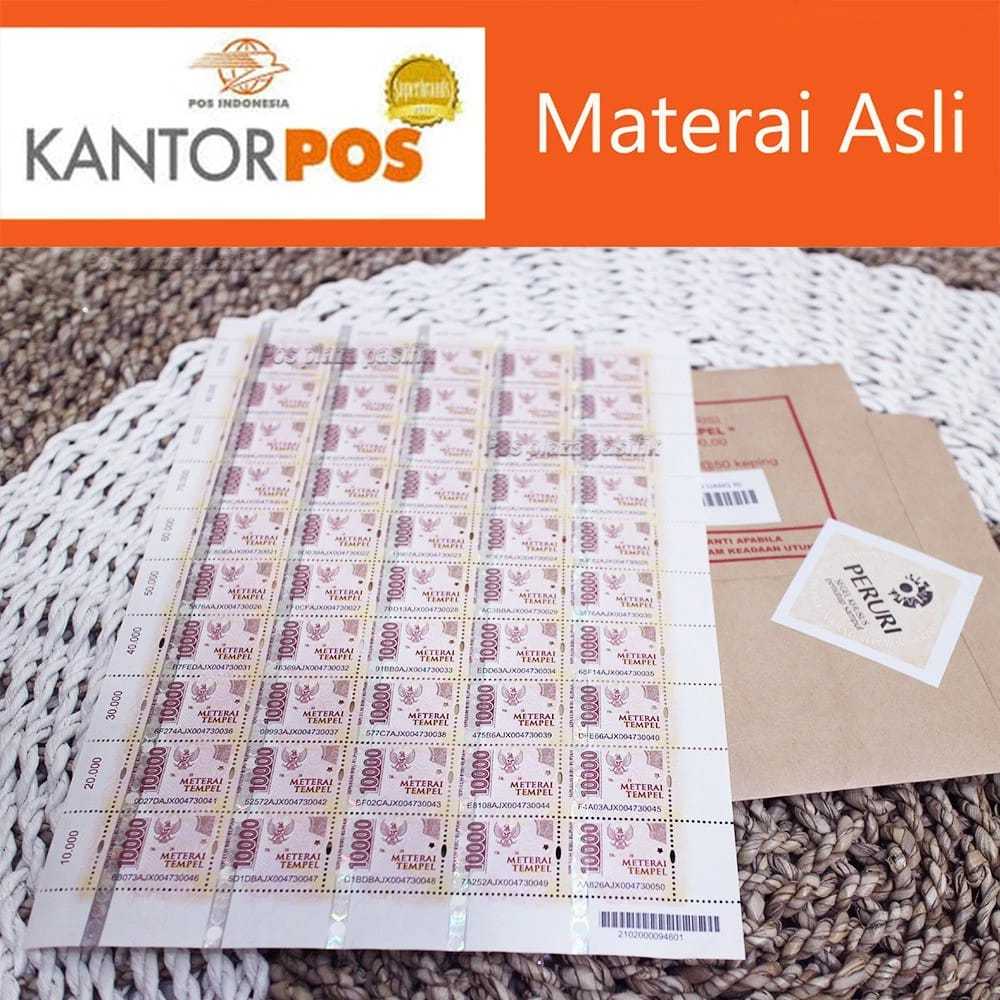 Jual Materai 10000 Asli Pos Indonesia Meterai Matrai Perangko 10 pcs ...