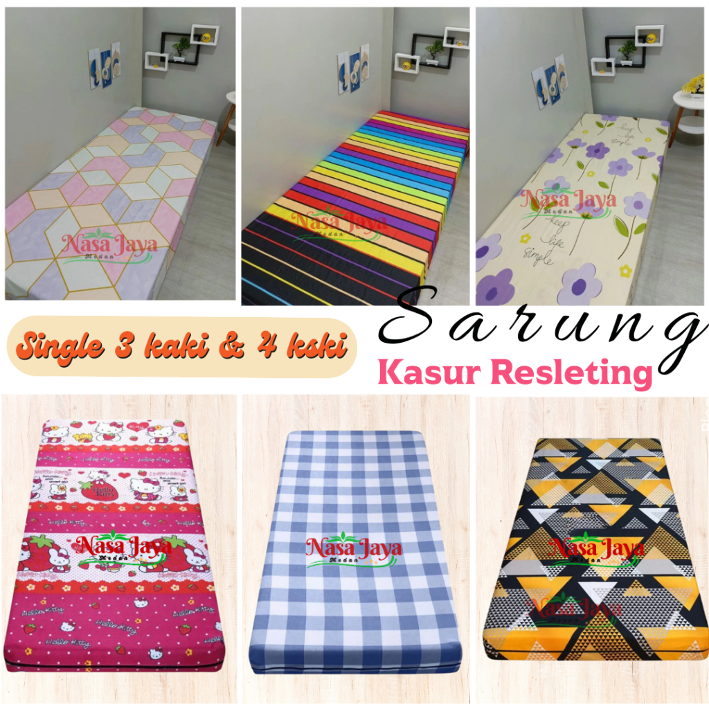 Jual Sprei Resleting - Sarung Kasur Urung Resleting 3kaki 90×200×15cm ...