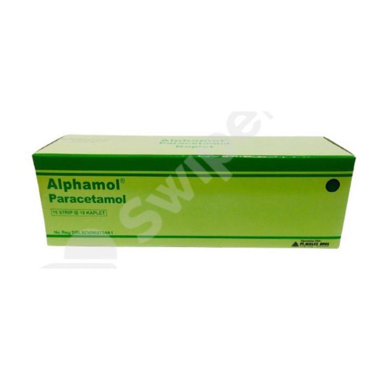 Jual ALPHAMOL TABLET PER BOX ISI 15 STRIP (PARACETAMOL 600MG) BOX ...