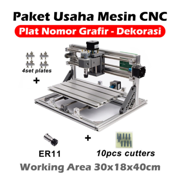 Jual Mesin Gafir CNC 3018 Paket Usaha Plat Nomor Akrilik - Silver ...