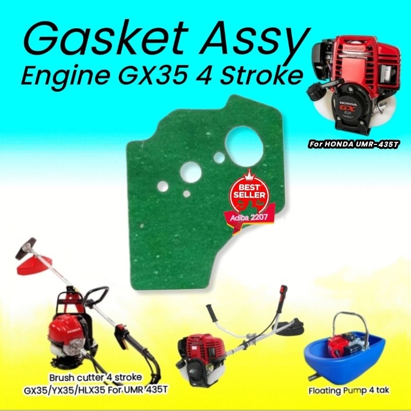 Jual Paking perpak carburator mesin potong rumput 435 for honda 4 tak ( Gasket GX35 ) | Shopee ...