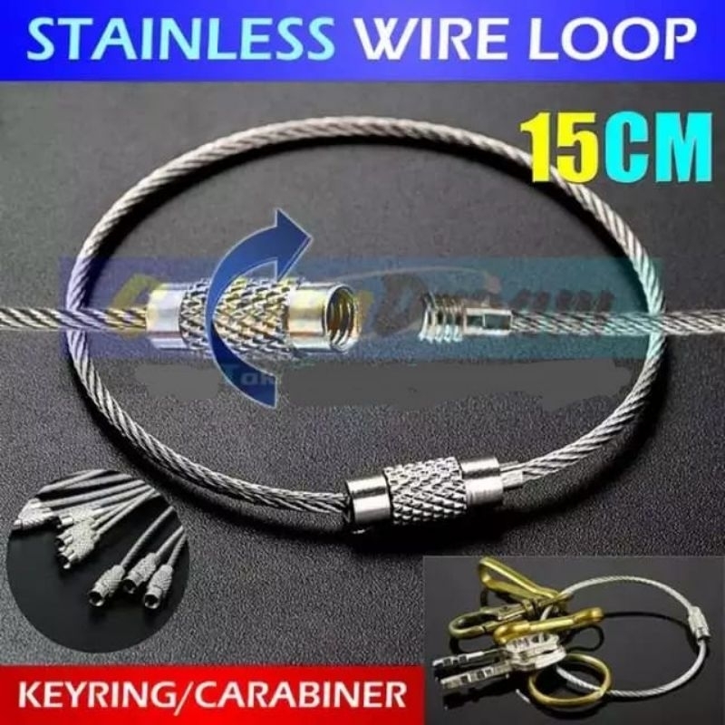 Jual Gantungan kunci / Carabiner Sling Baja / Wire Stainless Steel ...