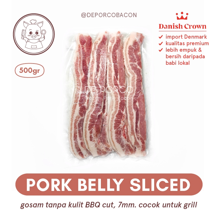 Jual DEPORCO Sliced Pork Belly BBQ cut Samgyeopsal / Samcan Sancam ...