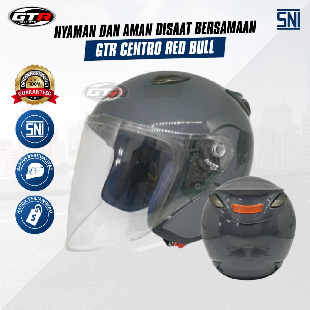 Jual Helm Half Face Gtr Cetro Motif Redbull Glosy Aksesoris Motor ...