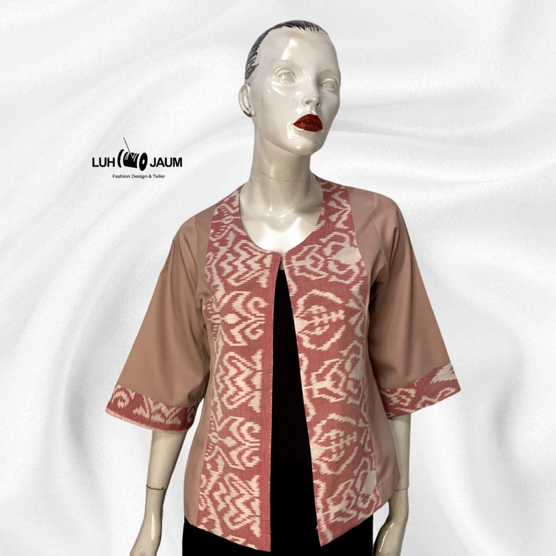 Jual Batik Dari kain Endek Bali di Kombinasi dengan kain Polos | Shopee ...