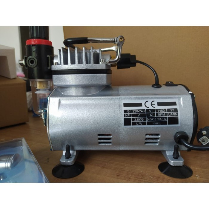 Jual Kompresor Mini Compressor Complete Set Air Brush Pompa Angin 1/5HP ...