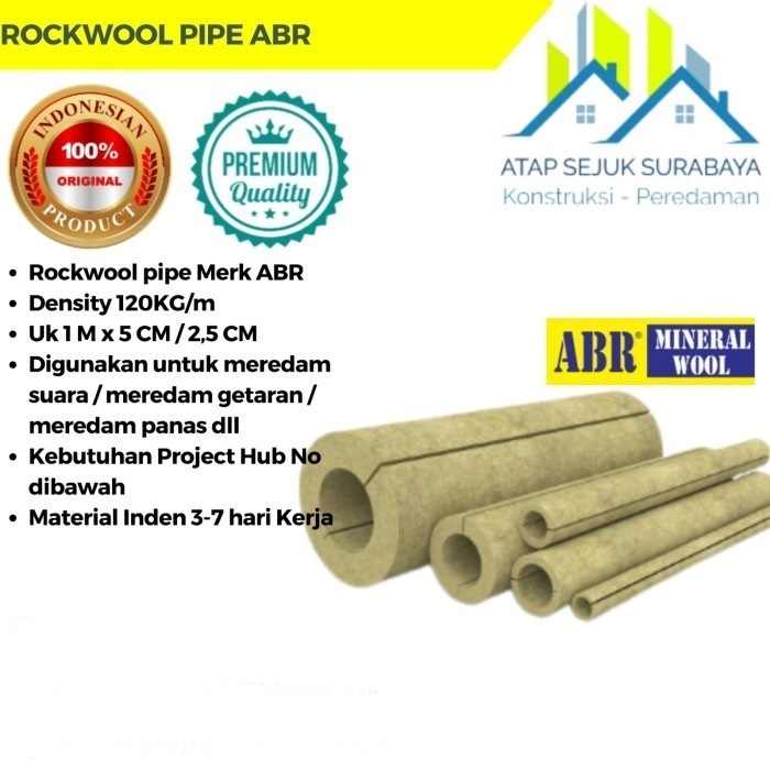 Jual Rockwool Pipa Merk ABR 25mm ukuran 3/4 - 6 Inch | Shopee Indonesia