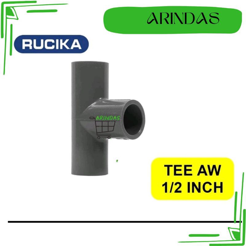 Jual Rucika TEE AW 1/2 inch sambungan fitring pipa PVC volk TEE 1/2 ...