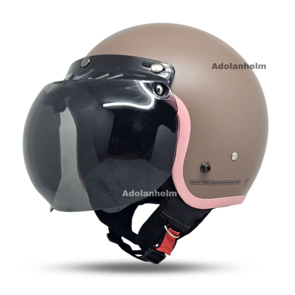 Jual Helm Bogo Hijab List Pink Full Leher SNI Motorcyle | Shopee Indonesia