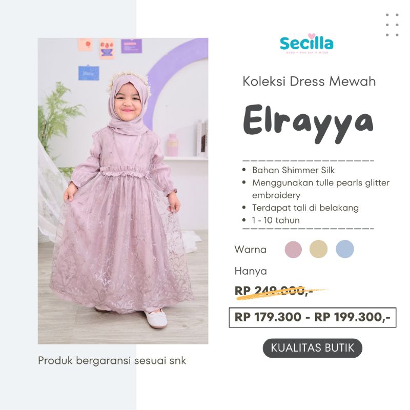 Jual ELRAYYA Series 2024 Dress Set Pashmina Anak Perempuan Usia 1-10 ...