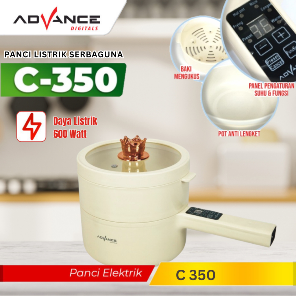 Jual Advance Panci Listrik Serbaguna C 350 Electric Cooker 1.8 Liter ...