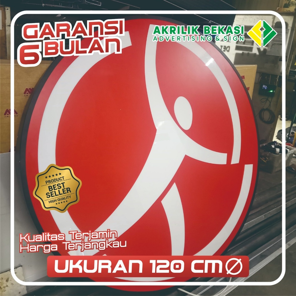 Jual NEON BOX bulat Diameter 120cm - 2 sisi | Shopee Indonesia