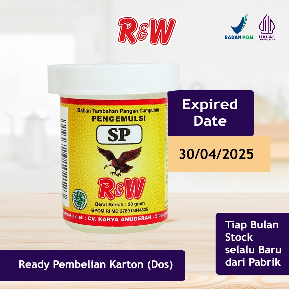 Jual Emulsifier SP Pengemulsi Pelembut Pengembang Kue Roti Rajawali R&W ...