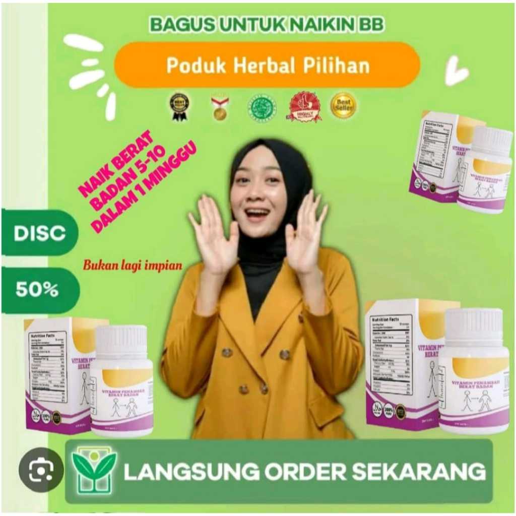 Jual Vitamin Penambah Berat Badan Kapsul Suplemen Tubuh Penggemuk Tubuh ...