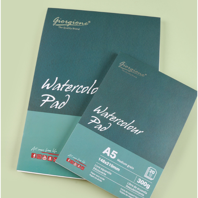 Jual Giorgione Watercolour Paper Pad 300 GSM Green / Kertas Watercolor Pad A4/A5 300 GSM ...