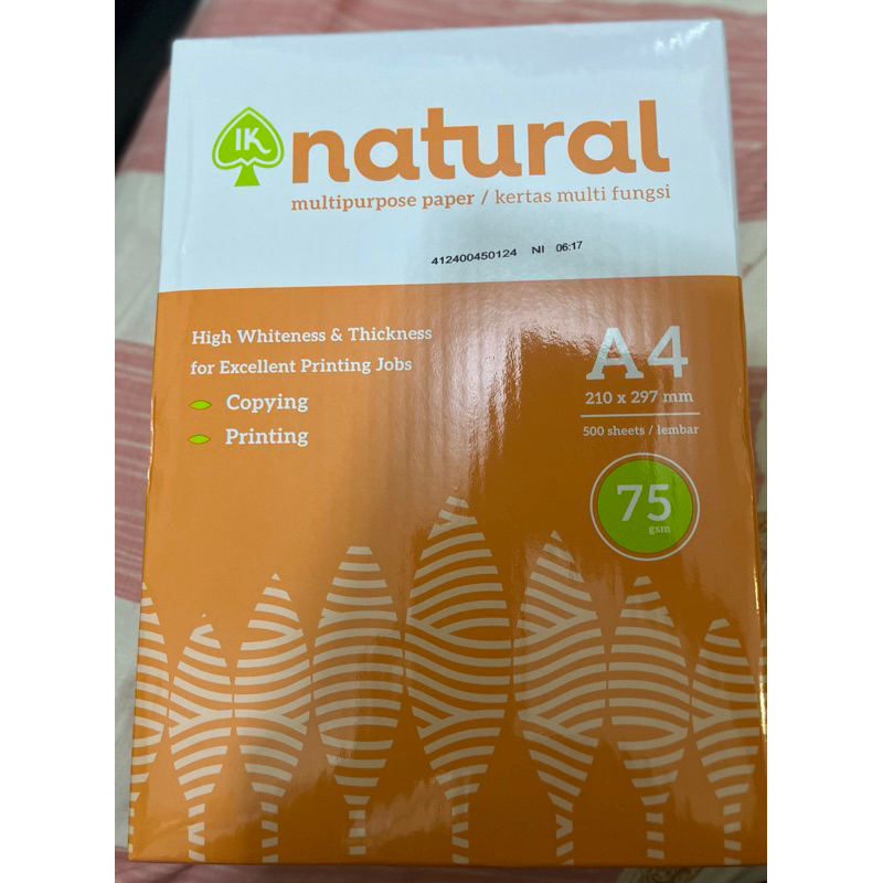 Jual natural multipurpose paper /kertas multifungsi A4 (75 gsm ...