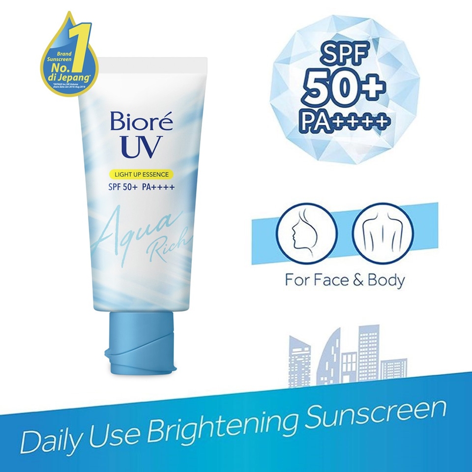 Jual Original Sunscreen Biore UV Aqua Rich Sunscreen Glowing Natural ...