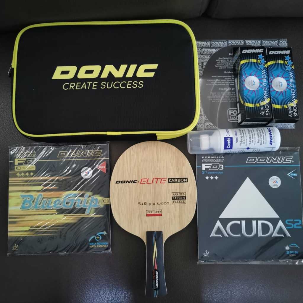 Jual Bat Tenis Meja Donic Elite Offensive lengkap & Asesories Set | Shopee Indonesia