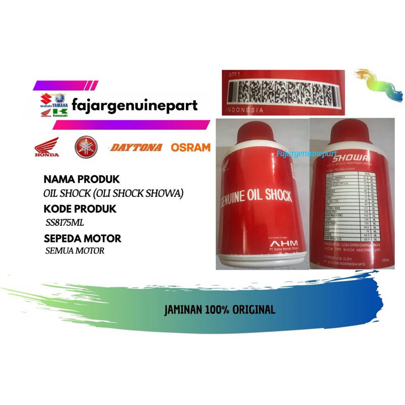 Jual OIL SHOCK OLI SHOCK DEPAN SHOWA GRAND TIGER KARISMA BEAT SS8175ML ...