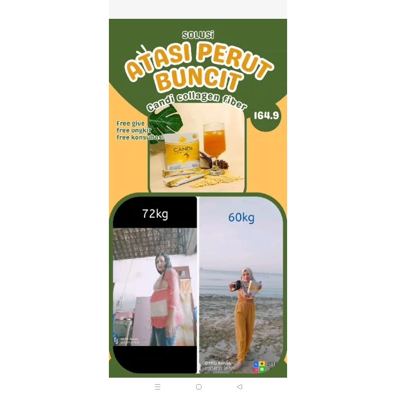 Jual CANDI collagen fiber atasi perut buncit obat langsing lemak susut ...