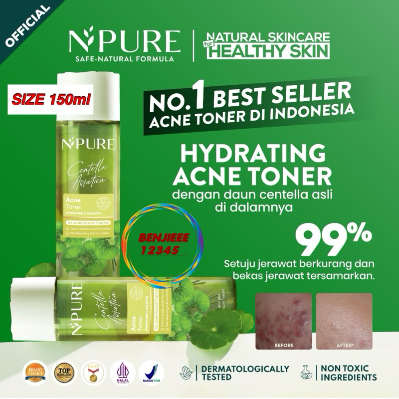 Jual NPURE Cica Face Toner 150ml Centella Asiatica acne n’pure npure N ...