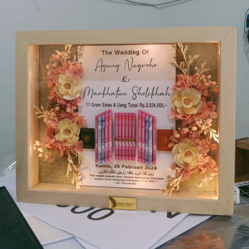 Jual Frame 3d 20x25,bingkai 3D 8R,frame mahar,pigura 3D,mahar,gift,kado pernikahan,kado wisuda ...