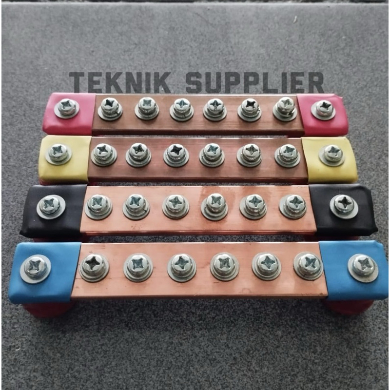 Jual busbar tembaga custom 5mm x 25mm x 150mm warna 6 baut | Shopee ...