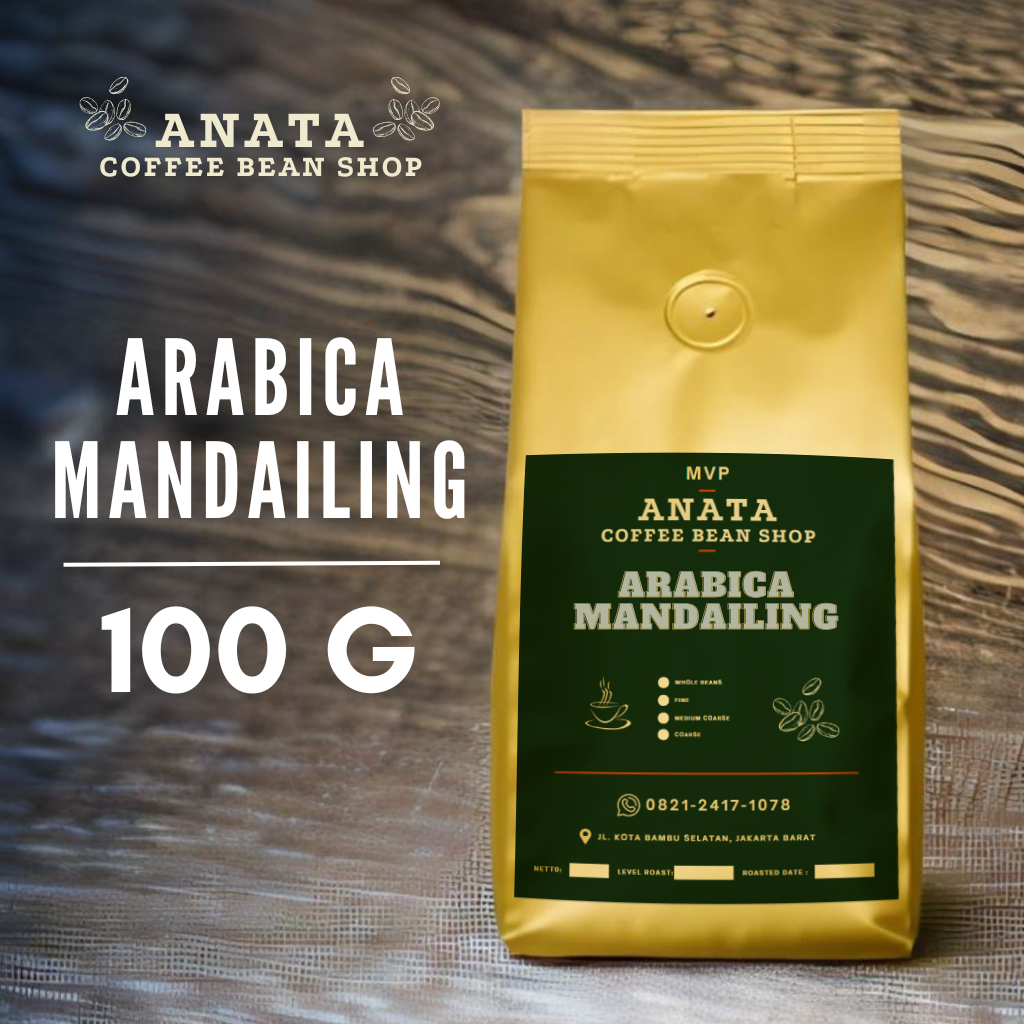 Jual ANATA Kopi Arabica Mandailing 100 gram | Whole Bean | Coarse ...