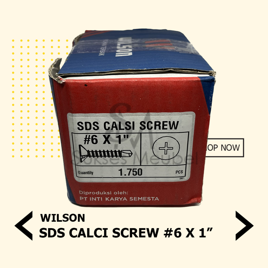 Jual 6 x 1" SDS CALCI SCREW WILSON (100 pcs) / SEKRUP SDS GRC ...