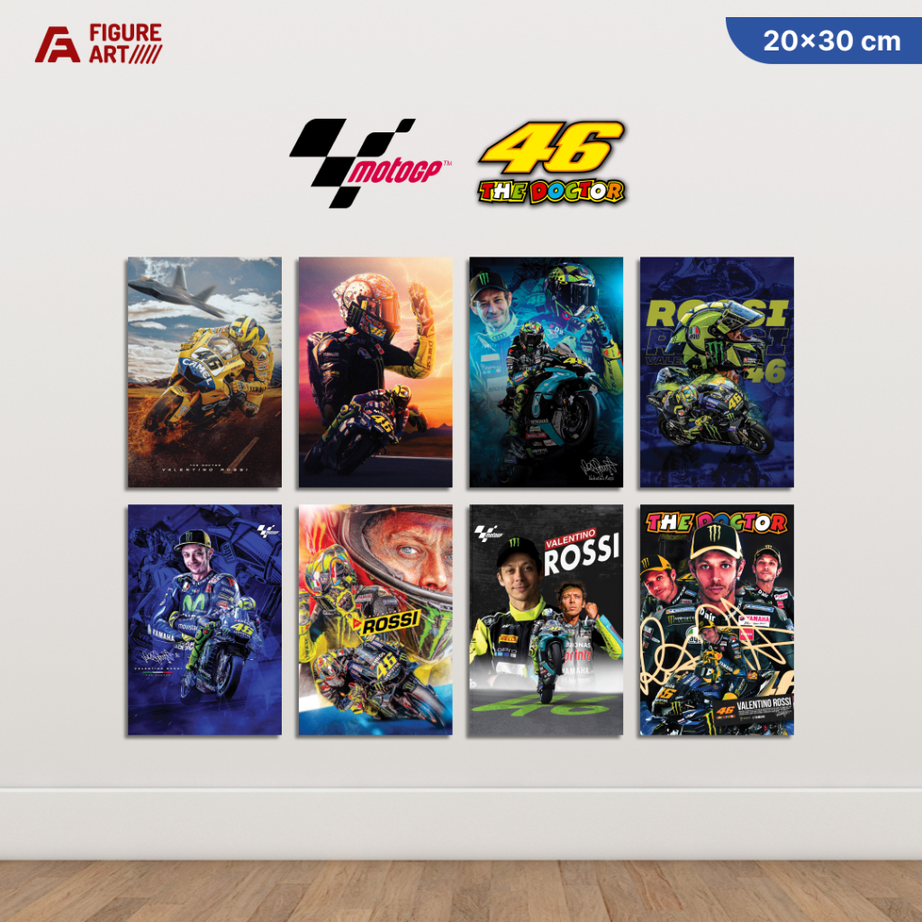 Jual Poster Kayu MotoGP Valentino Rossi Ukuran 20x30cm tebal 6mm Hiasan ...