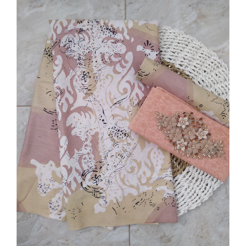 Jual Kain Batik Printing Halus Motif abstrak Kain Bahan Baju Seragam Bridesmaid Batik Pekalongan ...