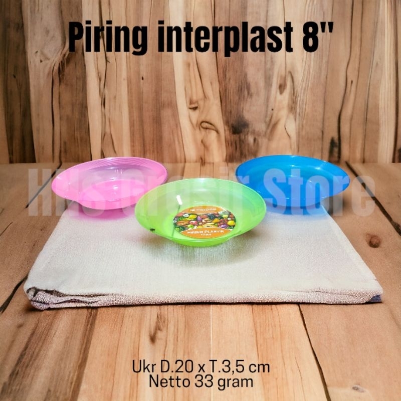 Jual (Isi 12bj) Piring makan interplast ukuran 8" plastik tebal | Shopee Indonesia
