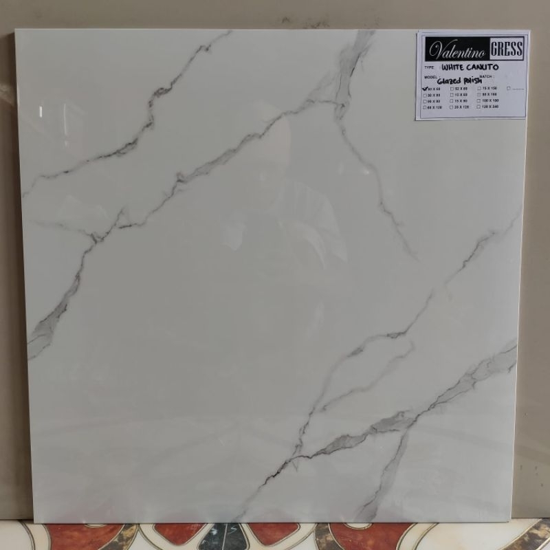 Jual Granit lantai 60x60 White Canuto Valentino gress | Shopee Indonesia