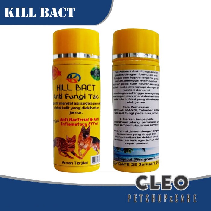 Jual Kill Bact Bedak Kucing Anti Jamur Fungi Talc Bakteri Killbact ...