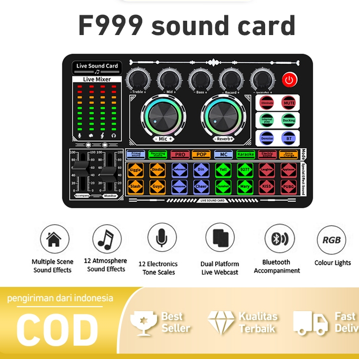 Jual MUKAVA F999 Live Sound Card Live Mixer Periferal Komputer Untuk ...