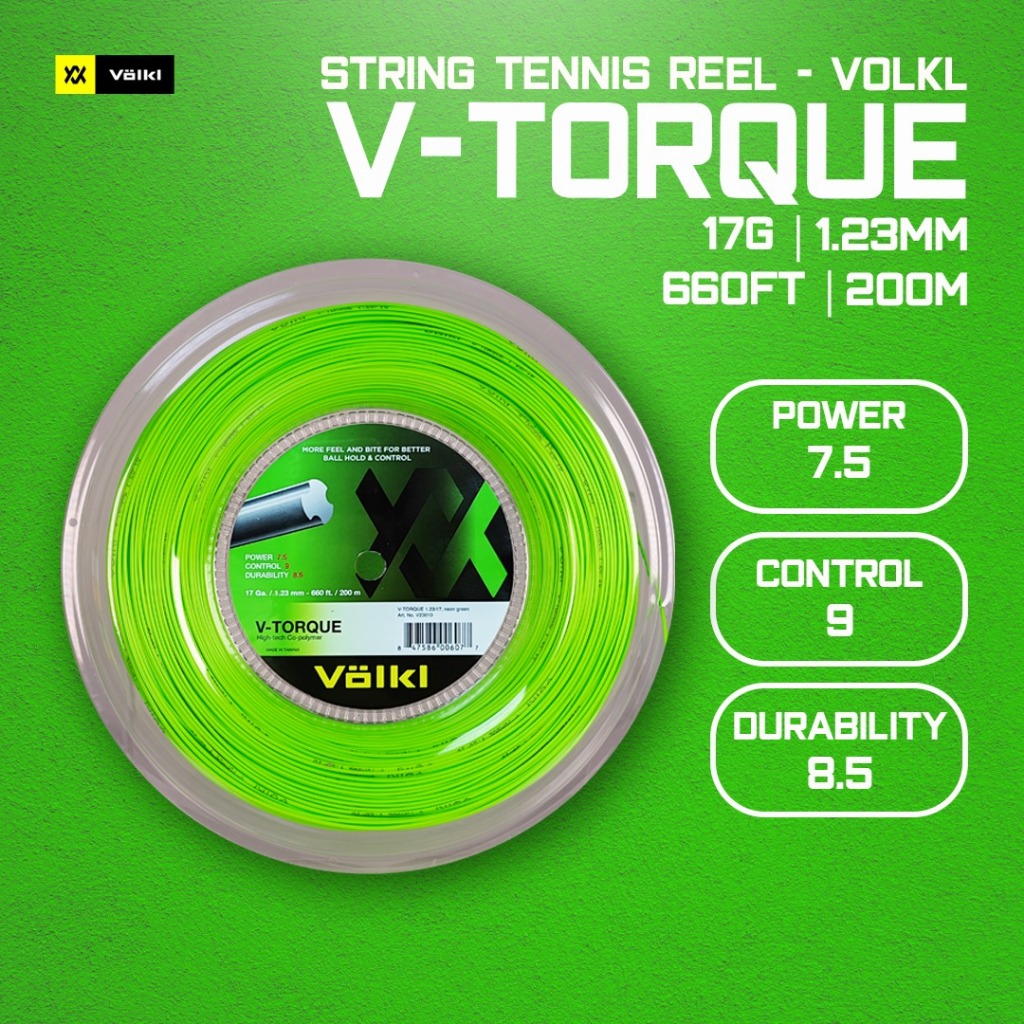 Jual Senar Raket Tenis Tennis Volkl V Torque More Bite Reel Neon Green ...
