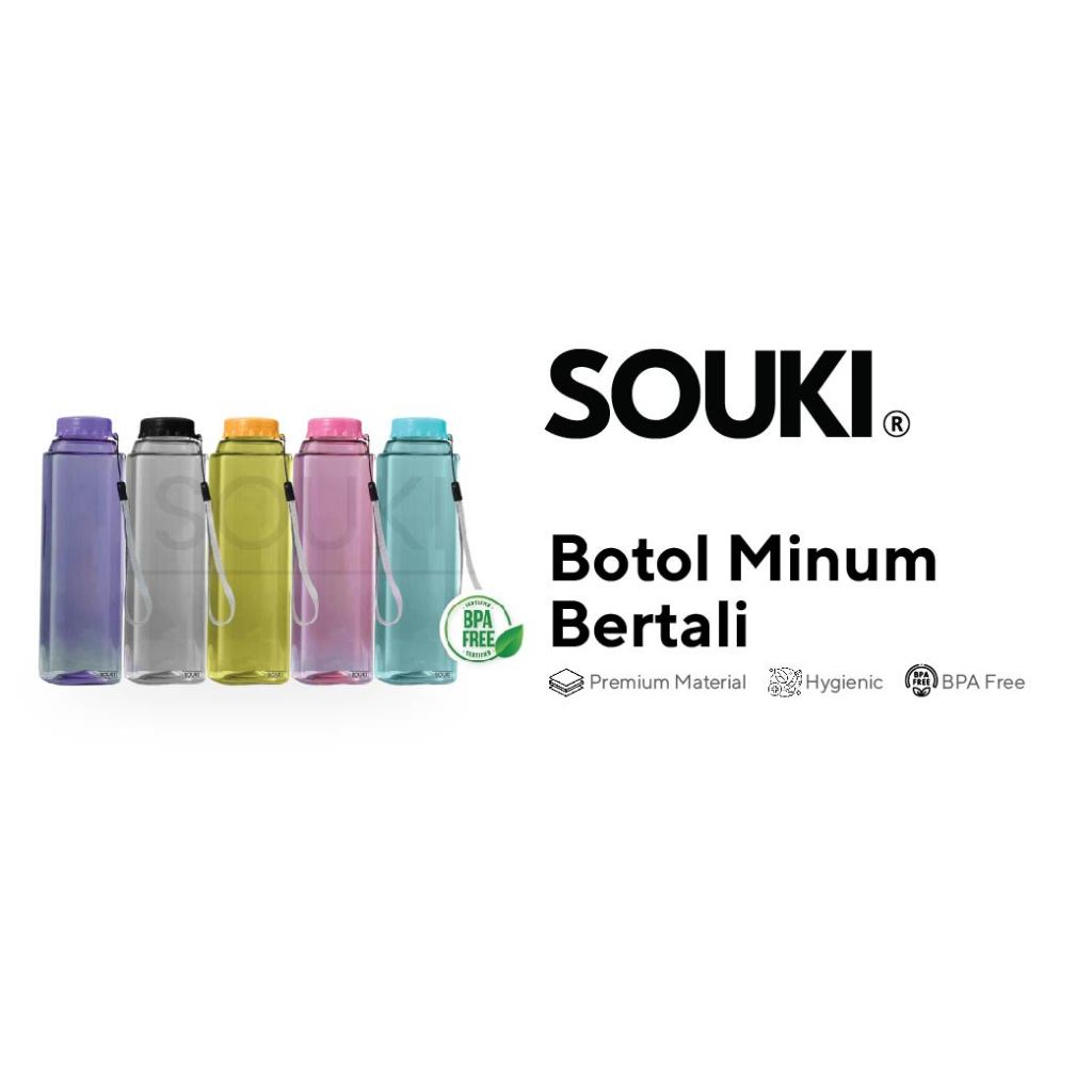 Jual Souki - Botol Minum Kotak Bertali/ Botol Kotak Tutup Bulat ...