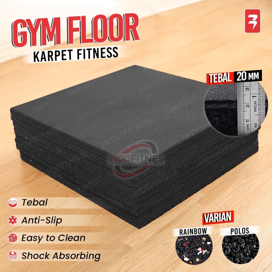 Jual BODYMASTER Gym Floor Puzzle Matras Lantai Fitness Gym Mat Rubber ...