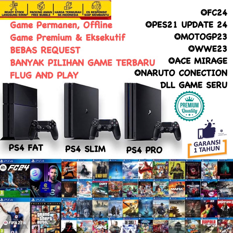 Jual PS4 FAT | SLIM | PRO H3N FULLGAME, BEBAS REQUEST | Shopee Indonesia