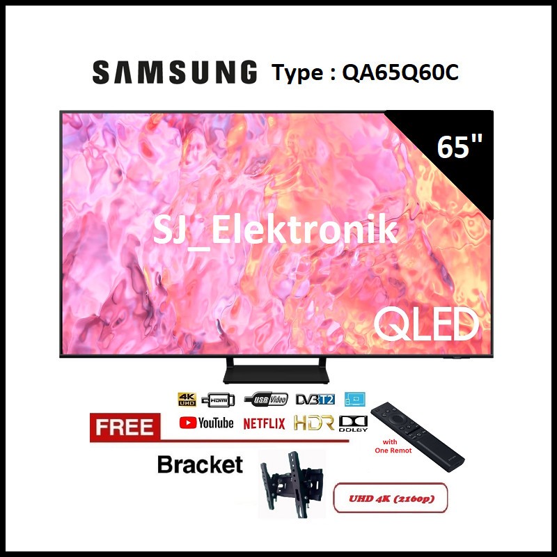 Jual (KHUSUS LUAR KOTA) Braket + Samsung QLED 65 Inch 65Q60C - 65Q60 SmartTV UHD 4K Q60C ...