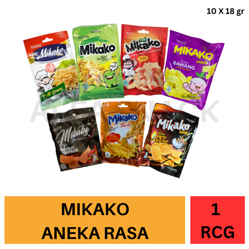 Jual Mikako Snack Rasa Rumput Laut / Balado / Mie Goreng Kemasan Pack ...
