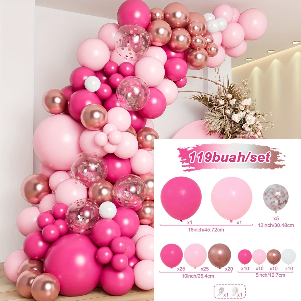 Jual Balon Set Arch Ungu Pink Metalik Balon Garland Balon Rantai Lem ...
